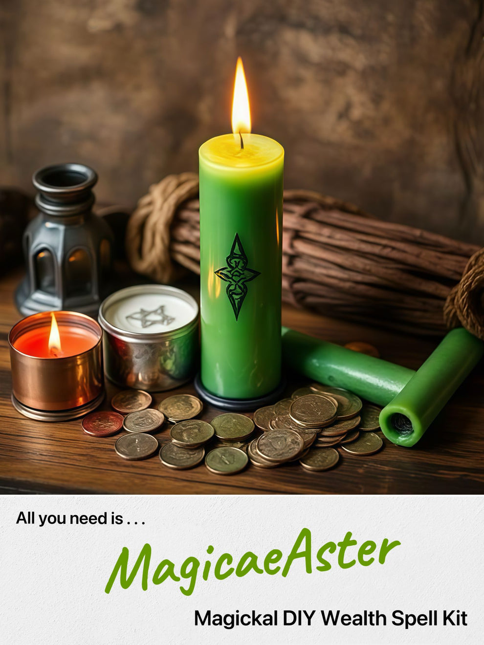 Magickal (Do-It-Yourself) Wealth Spell Kit – MagicaeAster